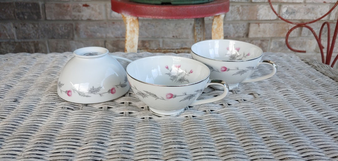 Set of 3 Teacups, Empress China, Thistle Pattern , 803, Japan, Cottage ...