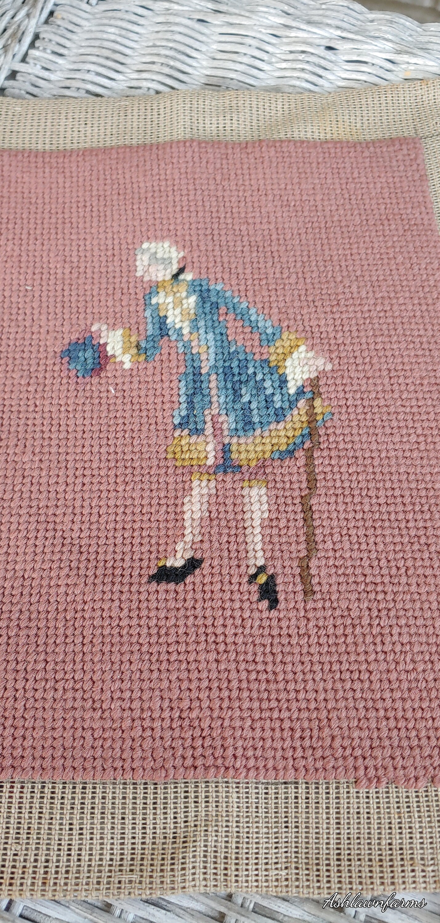 Vintage Needlepoint Panels, Victorian, Man and Women - Etsy