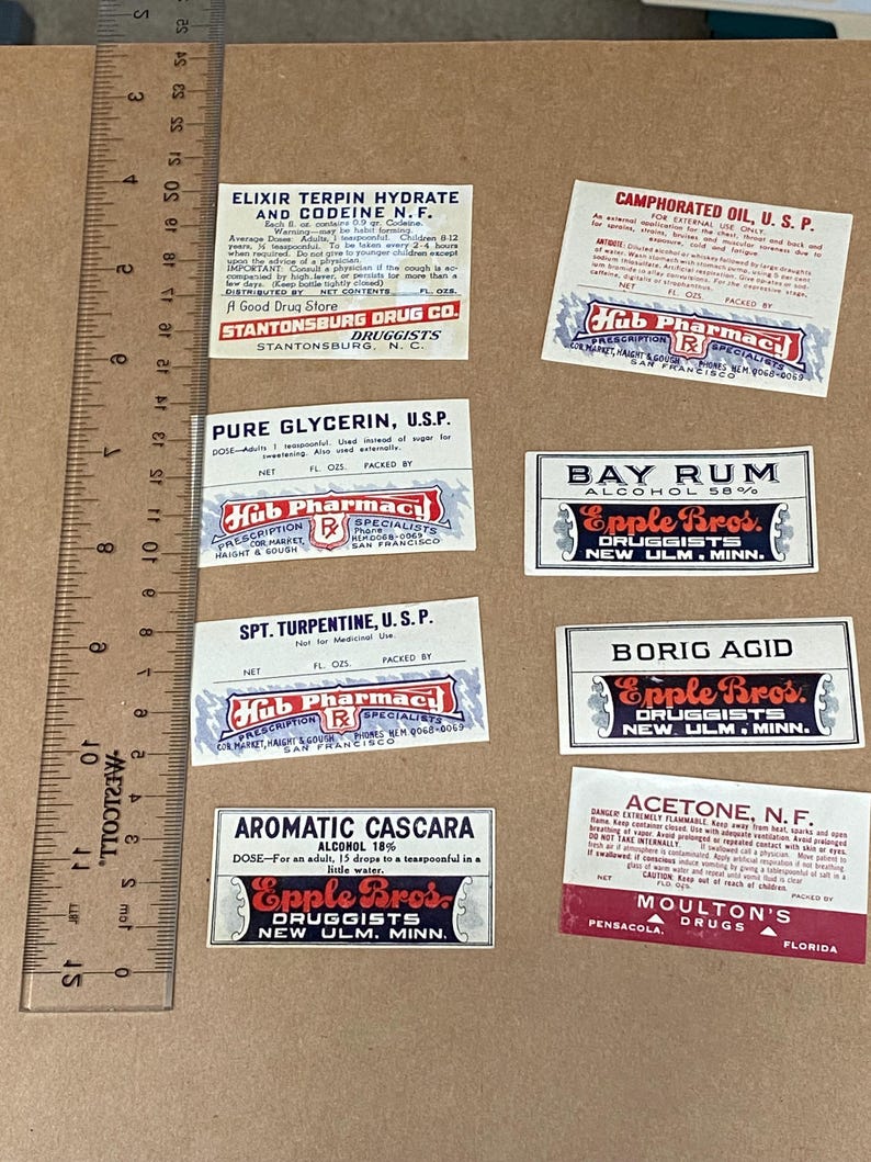 Vintage Unused Pharmacy Labels - Etsy