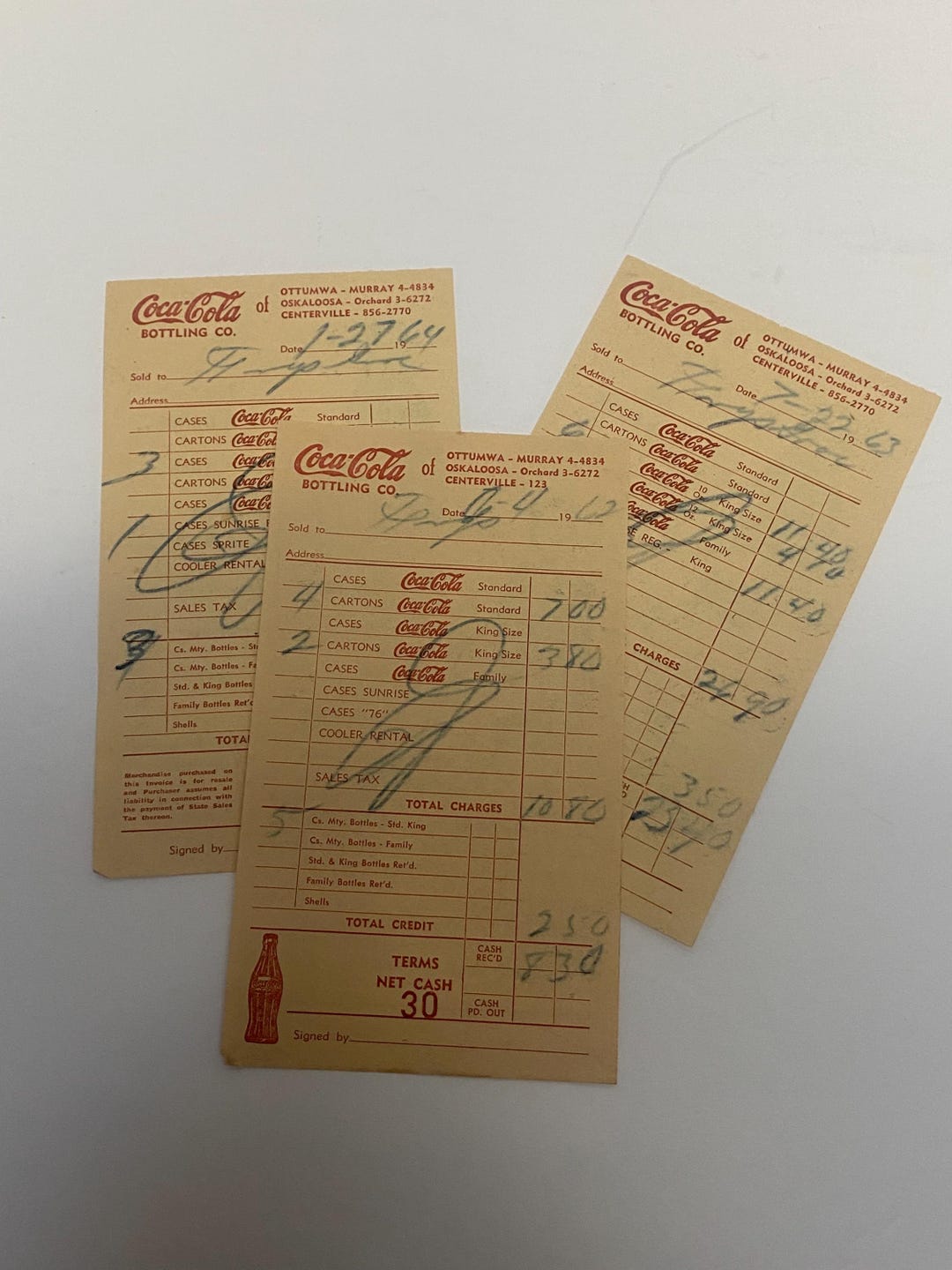 Coca-cola Bottling Company Invoice , 1962 - Etsy