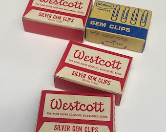 25 Vintage Pointy Paper Clips, Tinned Steel, Noesting Gem Clips - Etsy