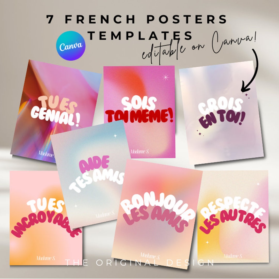 Editable French Classroom Posters With Positive Affirmations ...