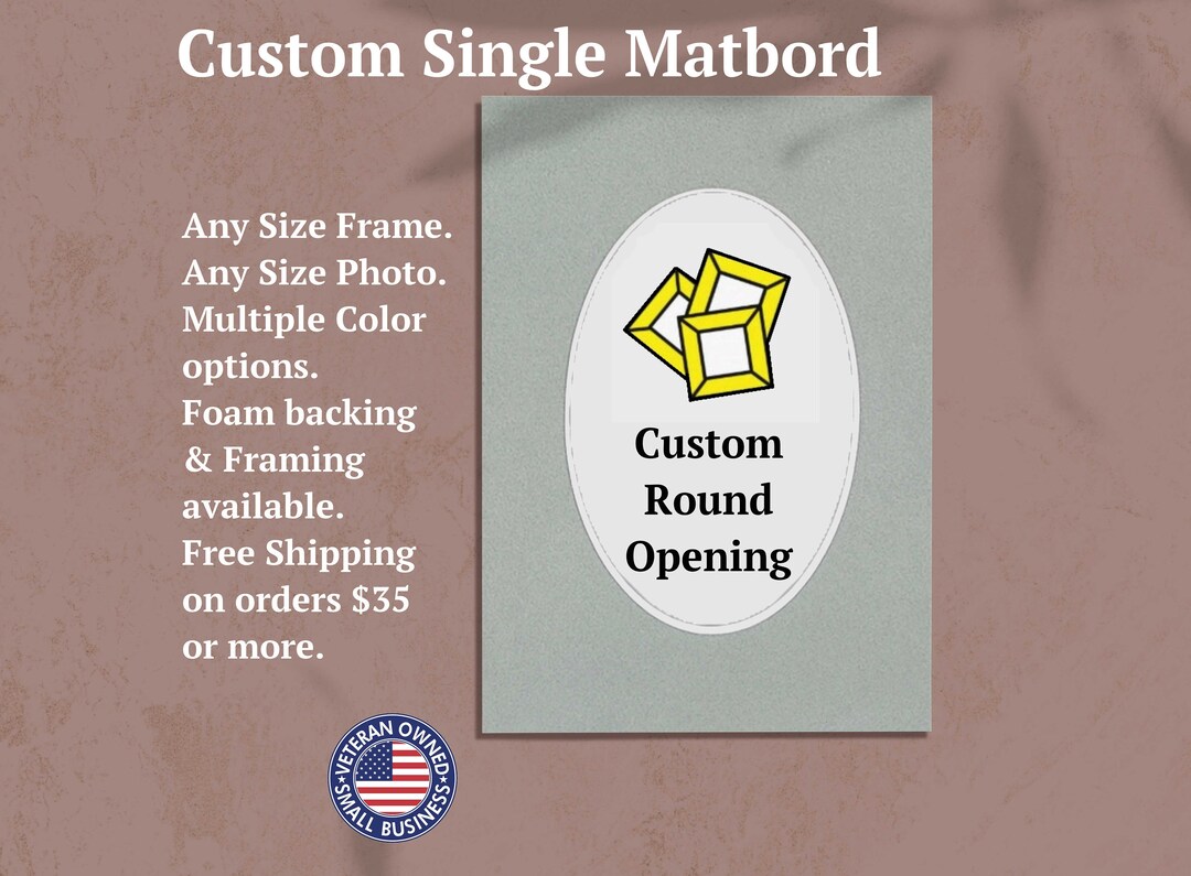 Round Matboard Opening | Single Mat | Custom Size Matting for Frame ...