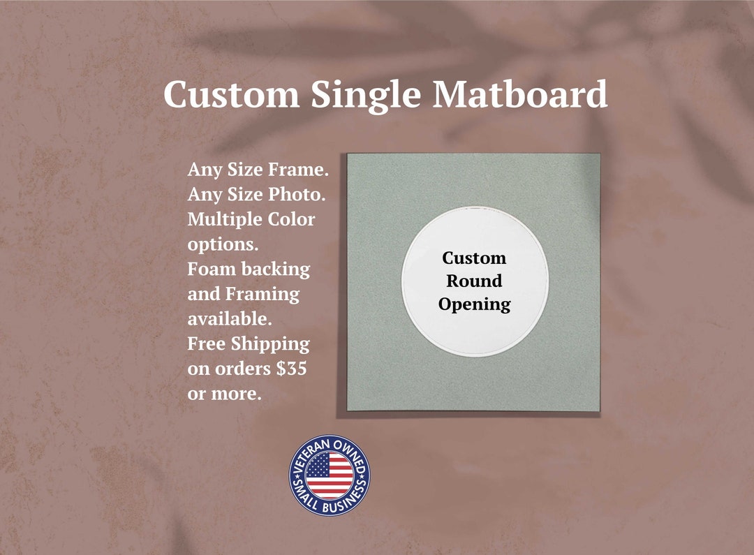 Square Mat | Round Opening | Single Mat | Custom Size Matting for Frame ...