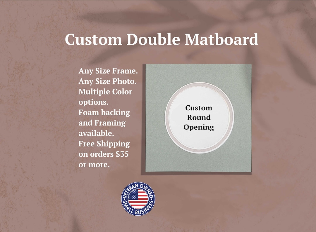 Square Mat | Round Opening | Double Mat | Custom Size Matting for Frame ...