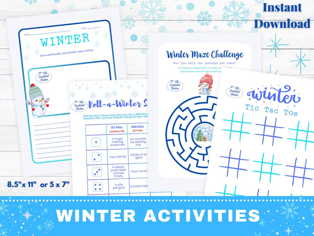 Winter Games Bundle, Winter Party Games, Winter Family Games, Winter ...