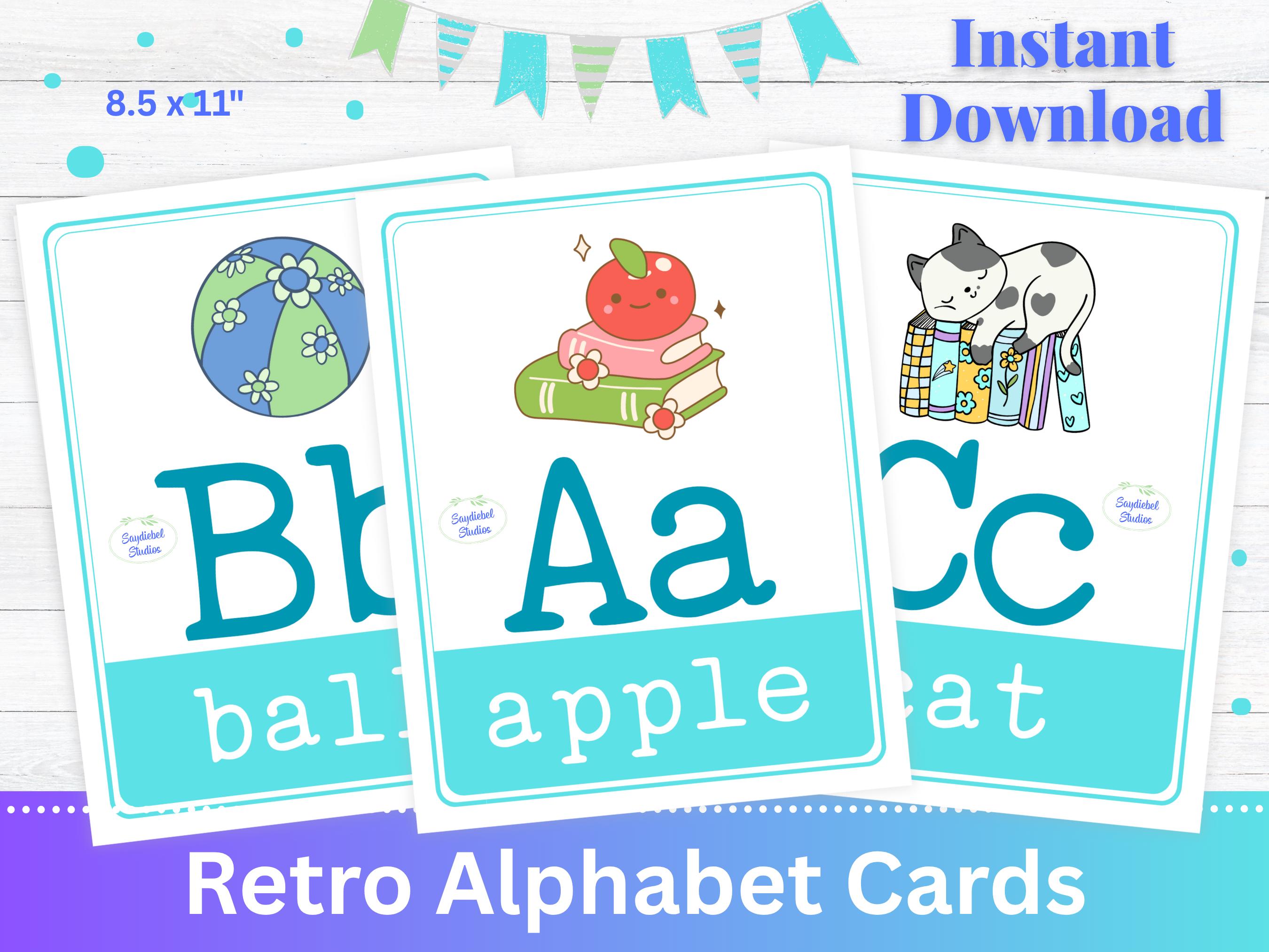 Retro Classroom Alphabet Posters: Printable ABC Wall Art (PDF Download ...