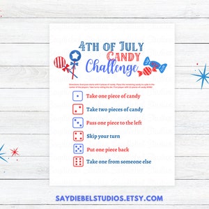 4th of July Candy Dice Game: Patriotic Party (digital Download) - Etsy