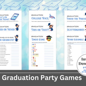 Graduation Party Games, Graduation Party Games Bundle, Printable ...