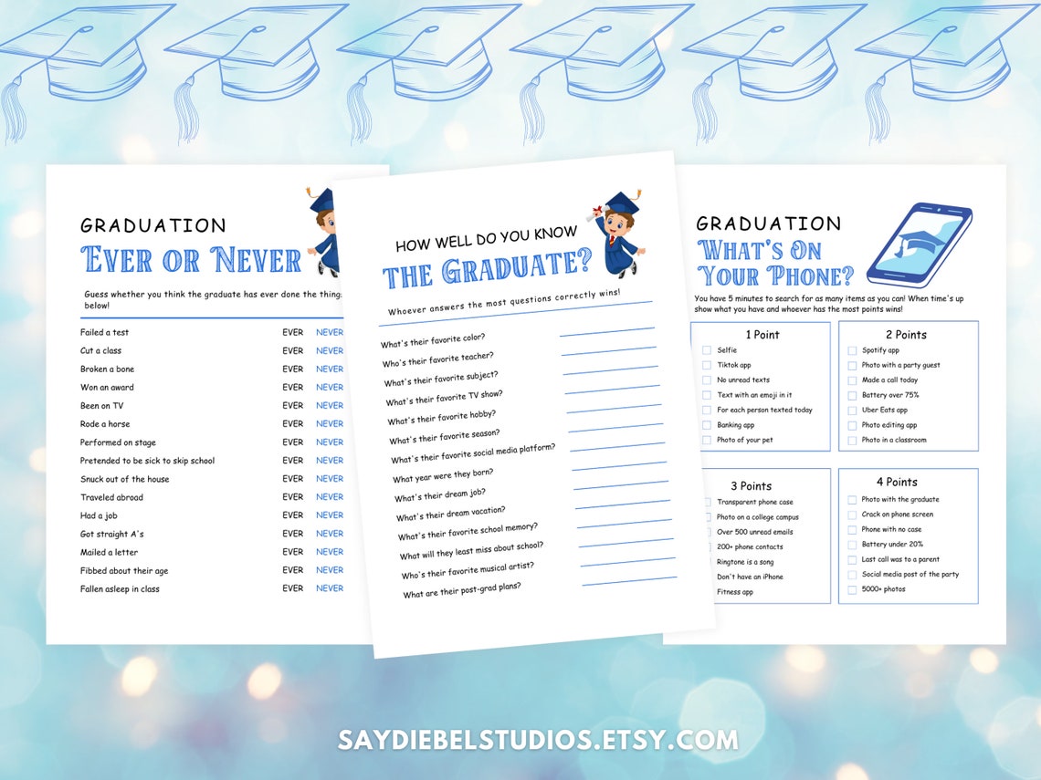 Graduation Party Games, Graduation Party Games Bundle, Printable ...