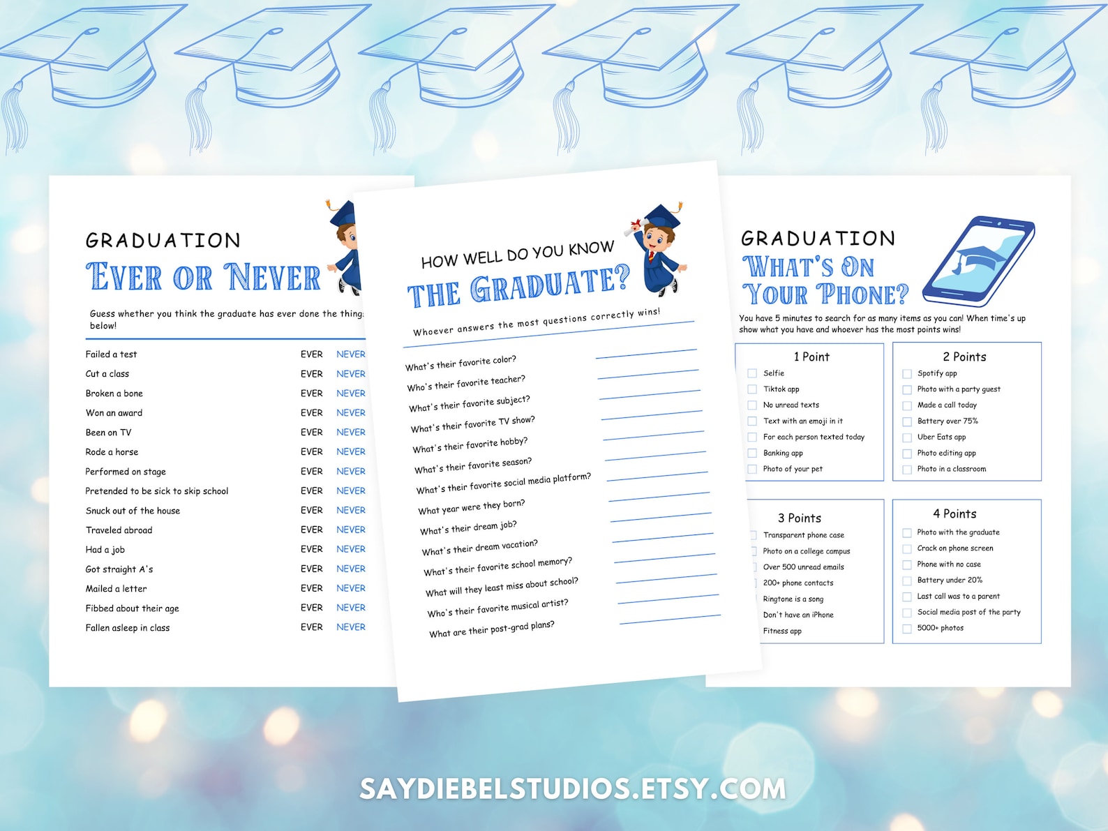 Graduation Party Games, Graduation Party Games Bundle, Printable ...
