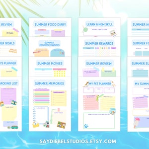 Printable SUMMER Planner Bundle, Kids Summer Bucket List, Summer Chore ...