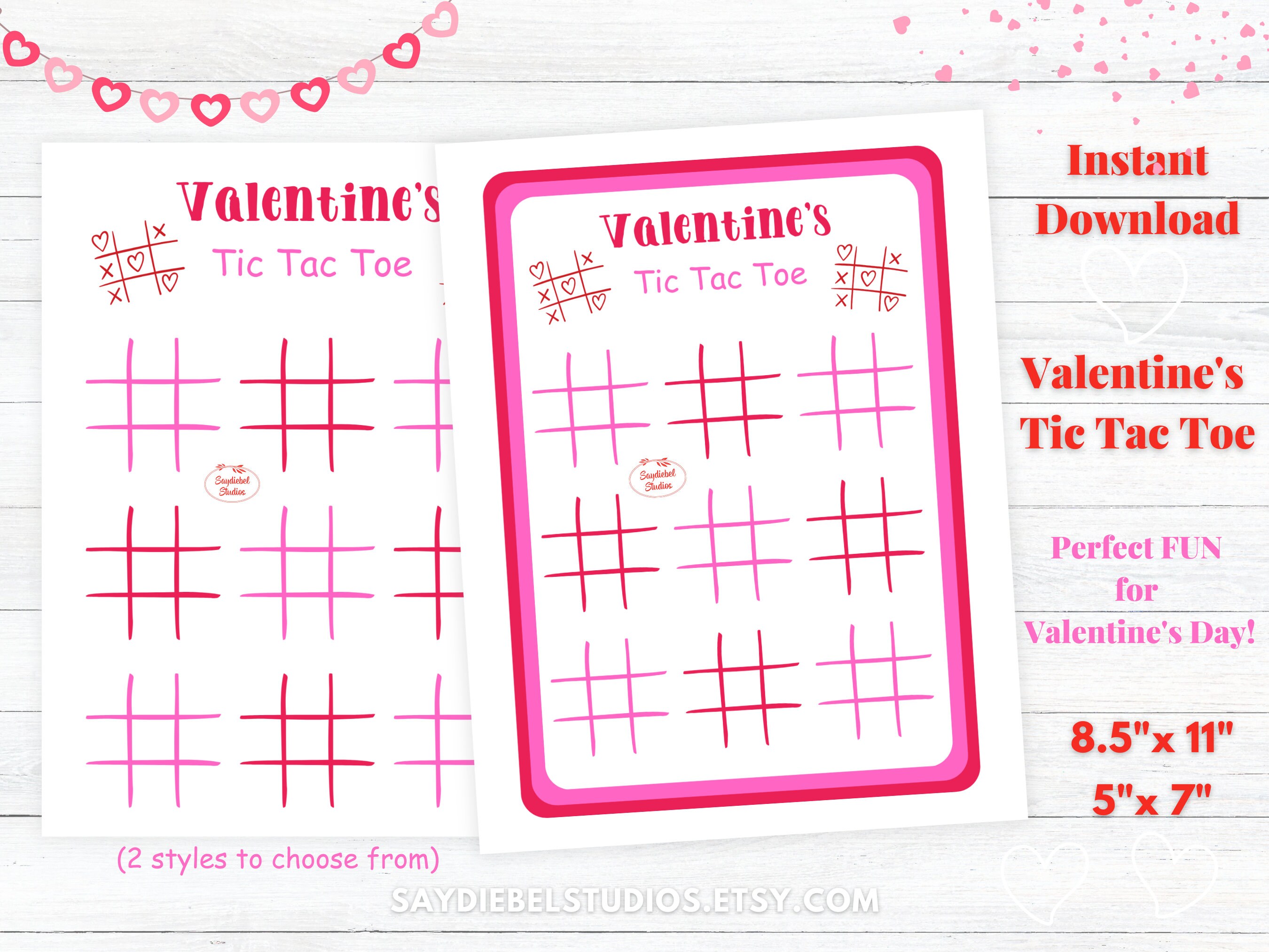 Valentine's Tic Tac Toe Game, Valentine's Party Games for Kids ...