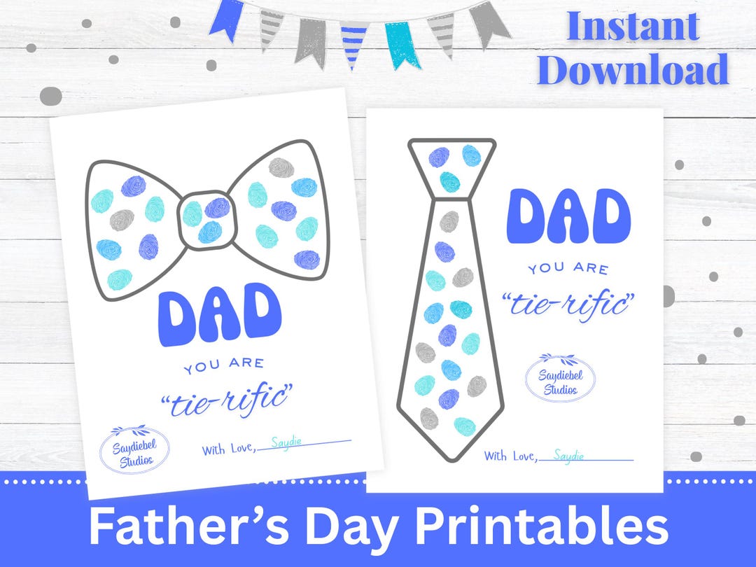 Kids Thumbprint Keepsake for Dad, Father's Day Classroom Craft, Father ...