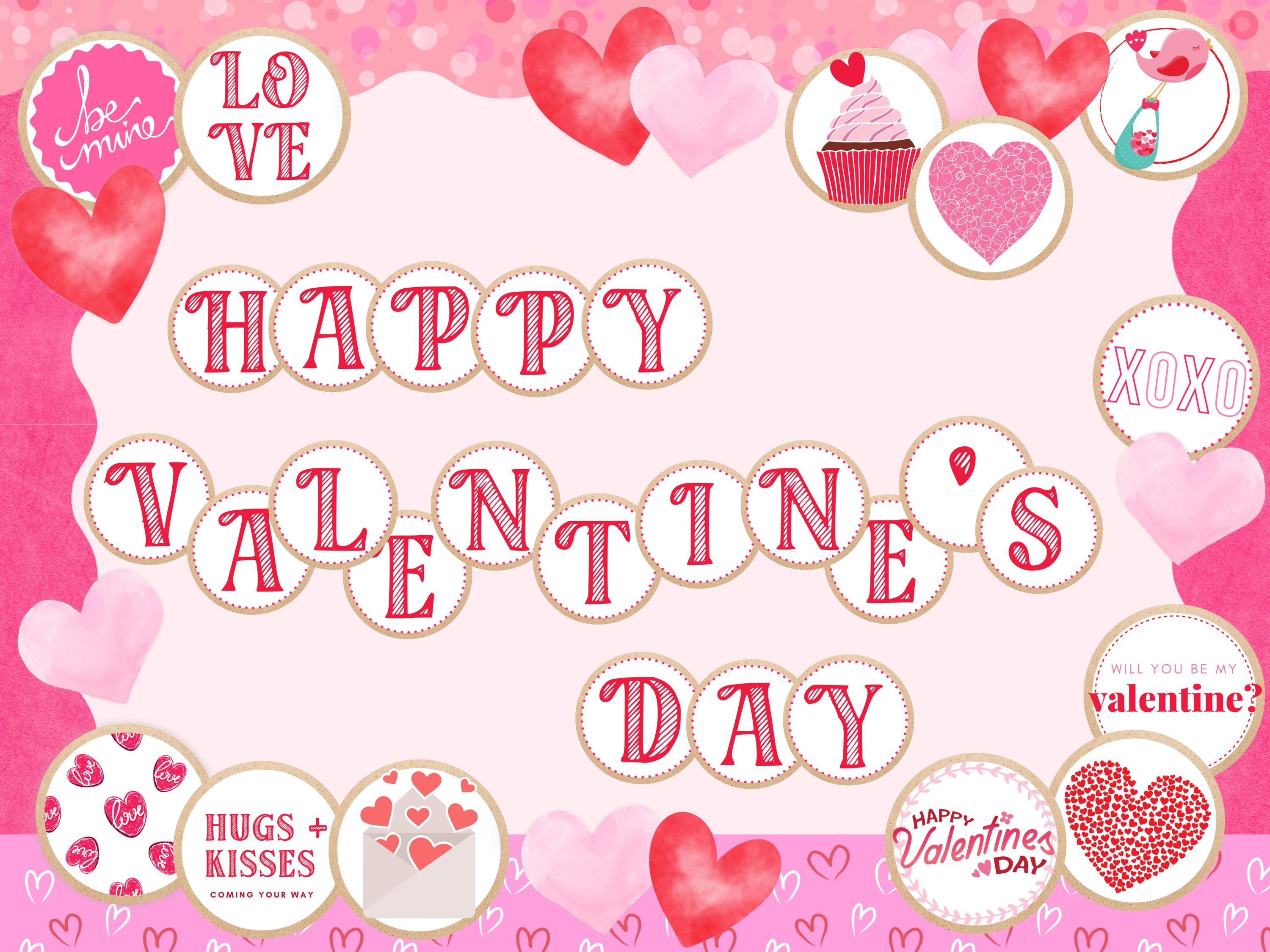 Valentine's Bulletin Board Set: Printable Classroom Decor (PDF) - Etsy