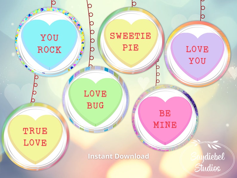 Valentine's Day Conversation Hearts Printable Bundle, Valentine's ...