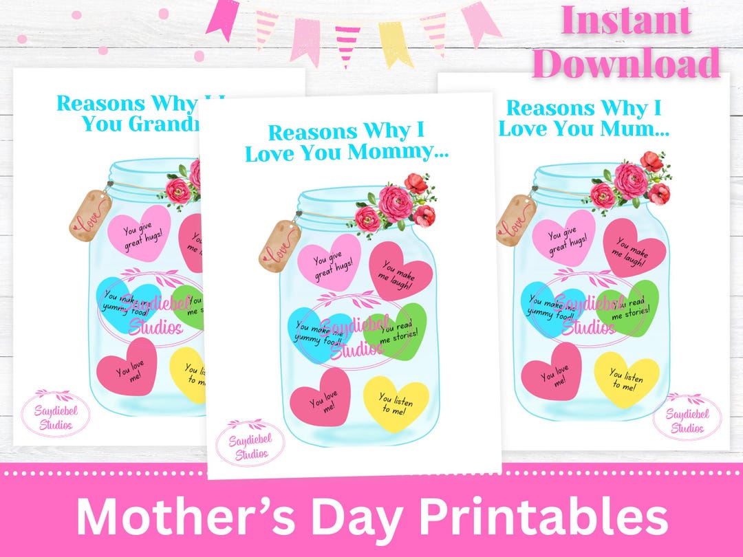 Mother's Day Gratitude Jar: Keepsake Craft Activity (2 PDF) - Etsy