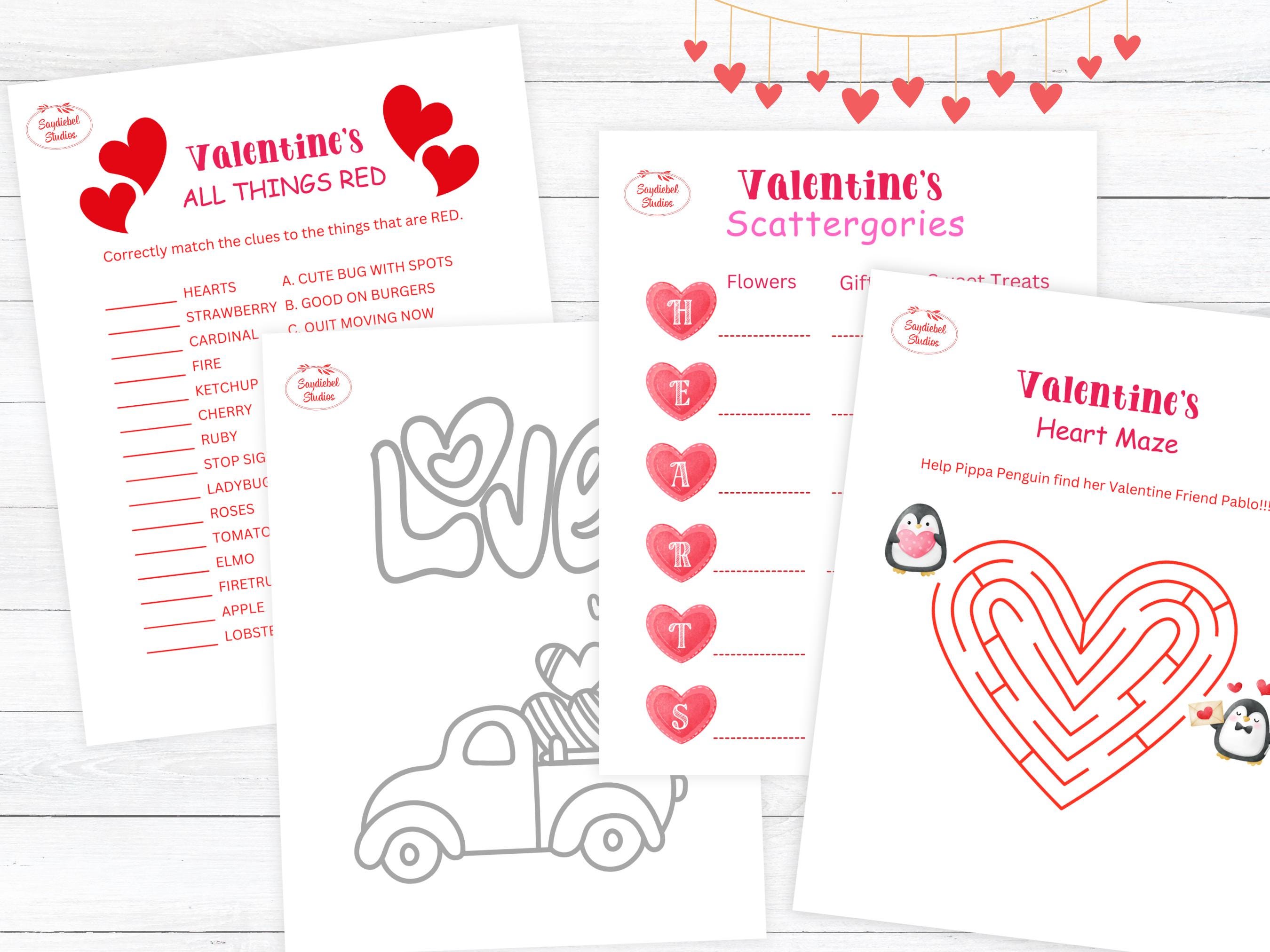 Valentine's Day Games/activities BUNDLE, Valentine's Printable Games ...