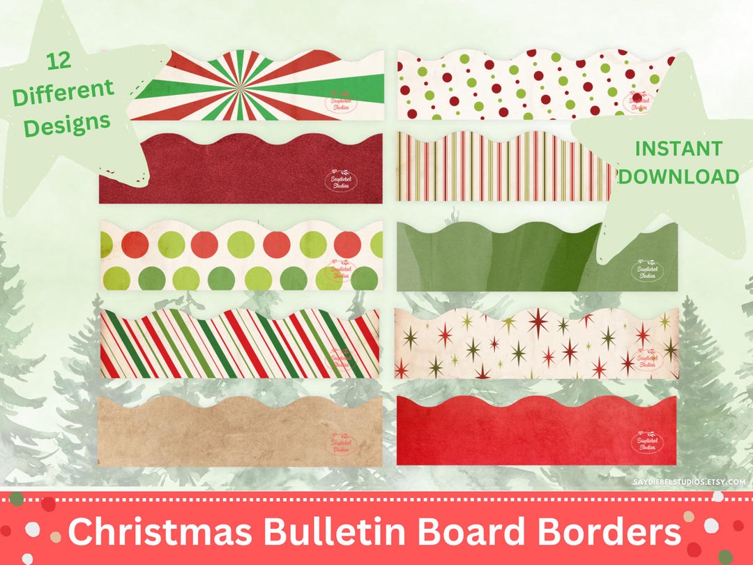 Christmas Bulletin Board Border, Printable Christmas Bulletin Board ...