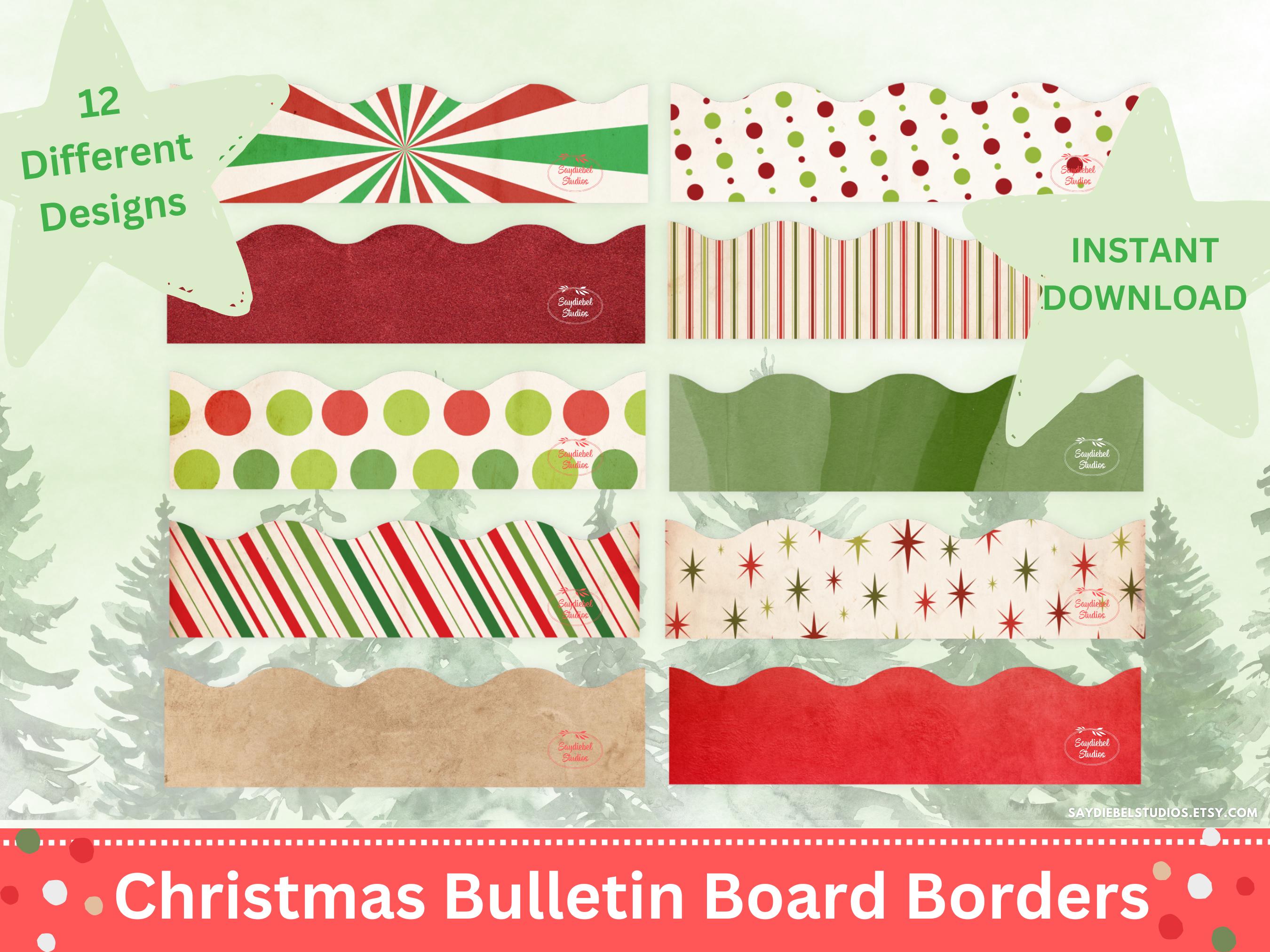 Retro Christmas Bulletin Board Border: Printable DIY Decor (PDF) - Etsy
