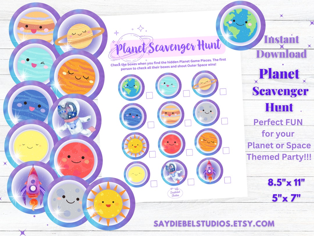 Planet Scavenger Hunt Game: Space Party Activity (PDF) - Etsy UK