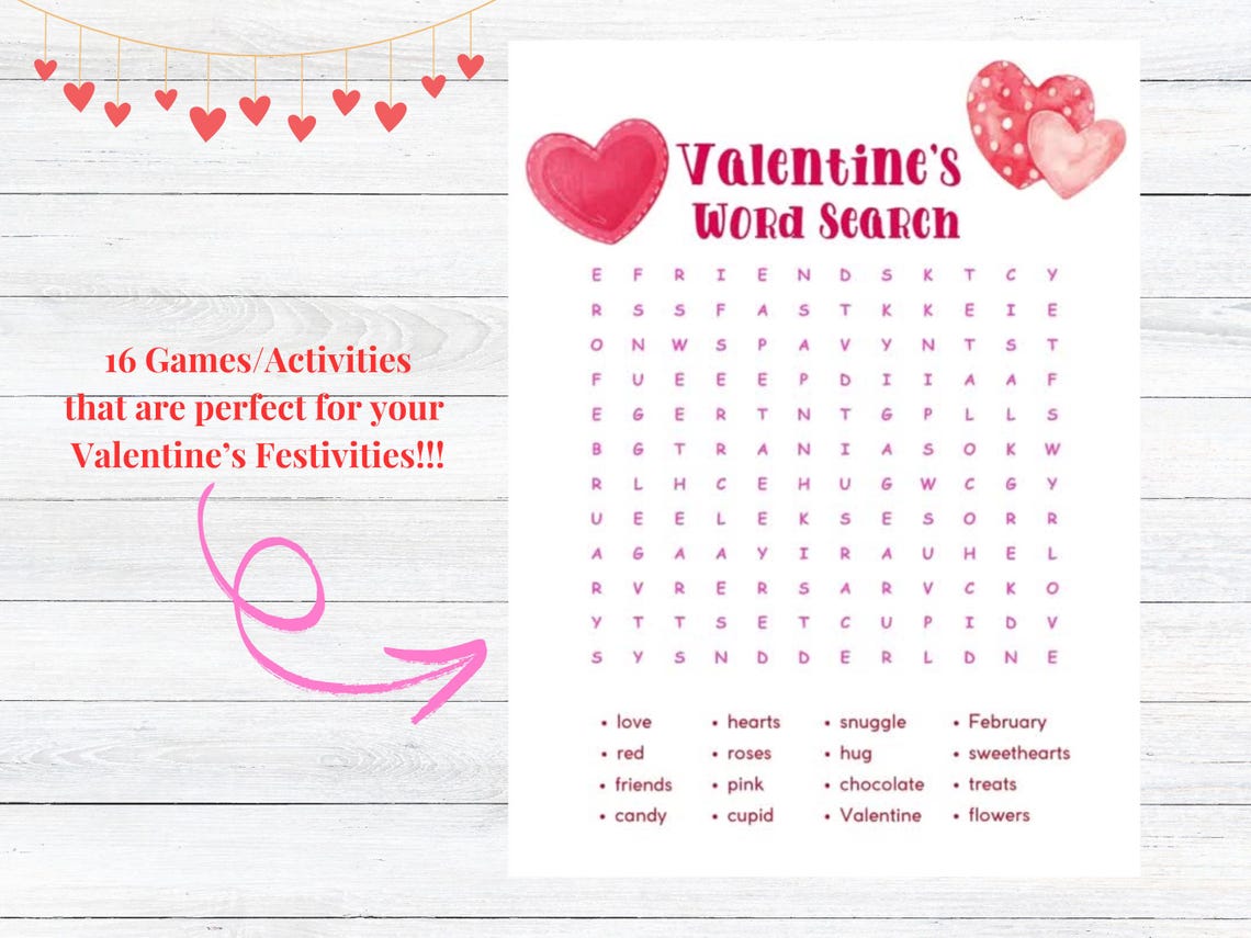 Valentine's Day Games/activities BUNDLE, Valentine's Printable Games ...