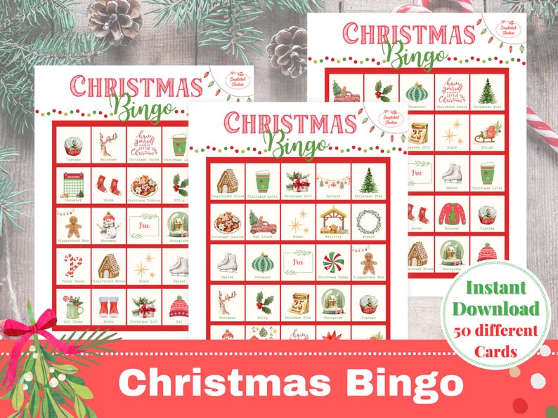 Christmas Bingo, Christmas Bingo Game, Christmas Party Game, Christmas ...