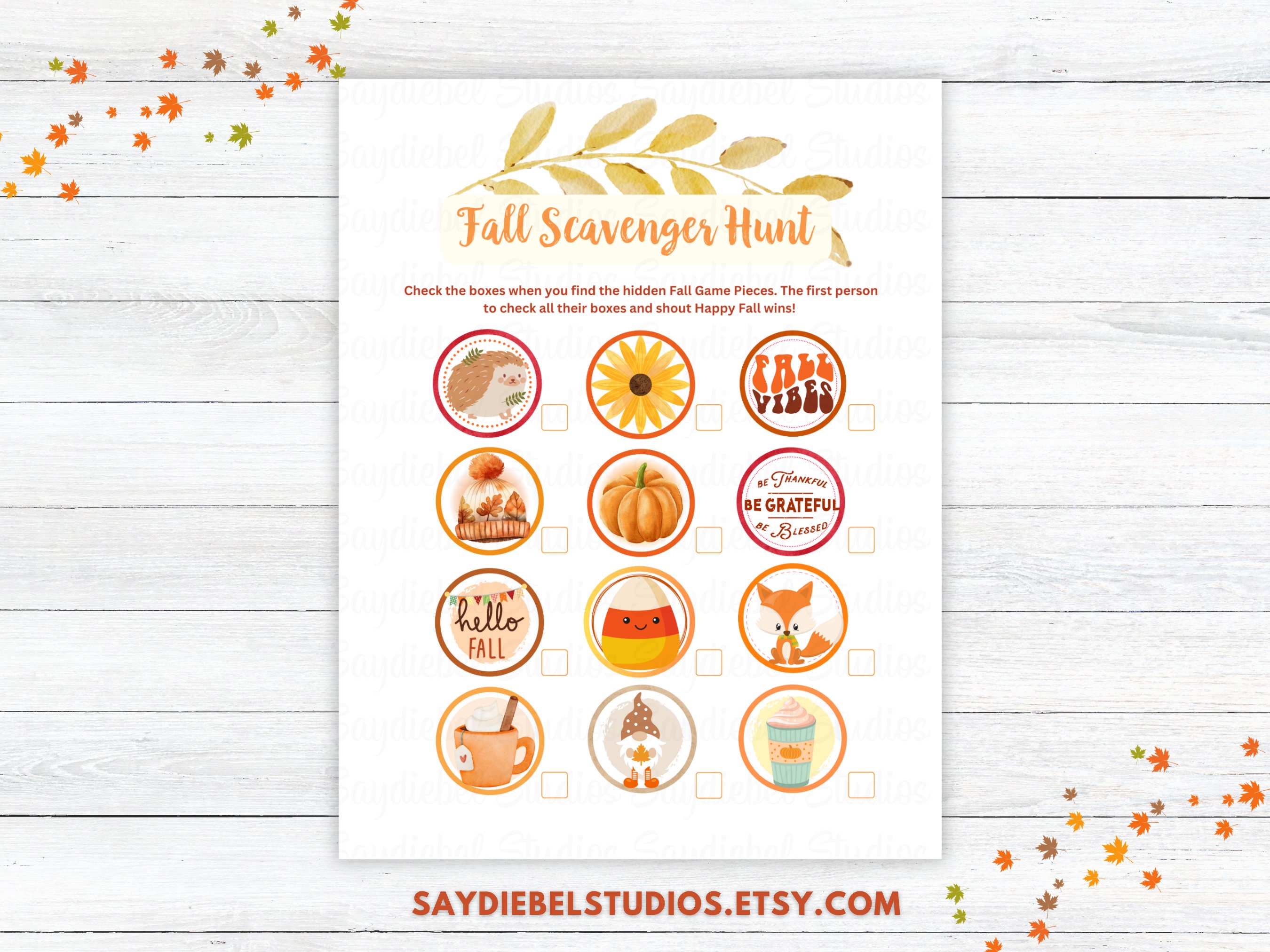 Fall Scavenger Hunt Printable, Autumn Scavenger Hunt, Fall Party Games ...