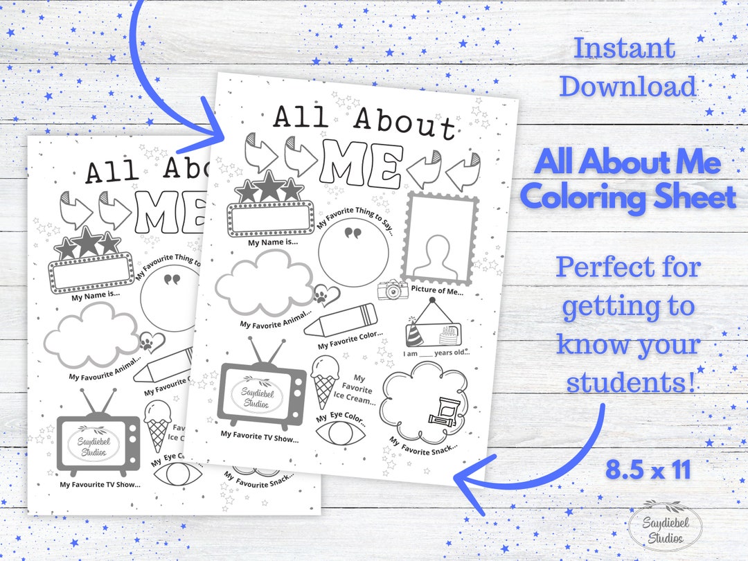 All About Me Coloring Page: First Day of School Activity (PDF) - Etsy