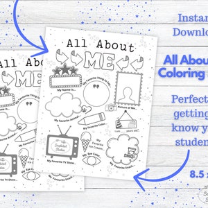 All About Me Coloring Page: First Day of School Activity (PDF) - Etsy