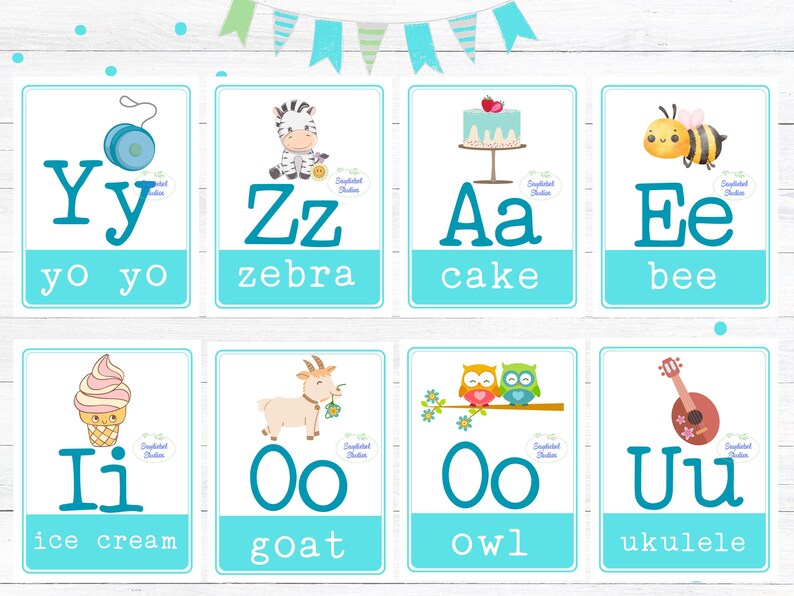 Retro Classroom Alphabet Posters: Printable ABC Wall Art (PDF Download ...