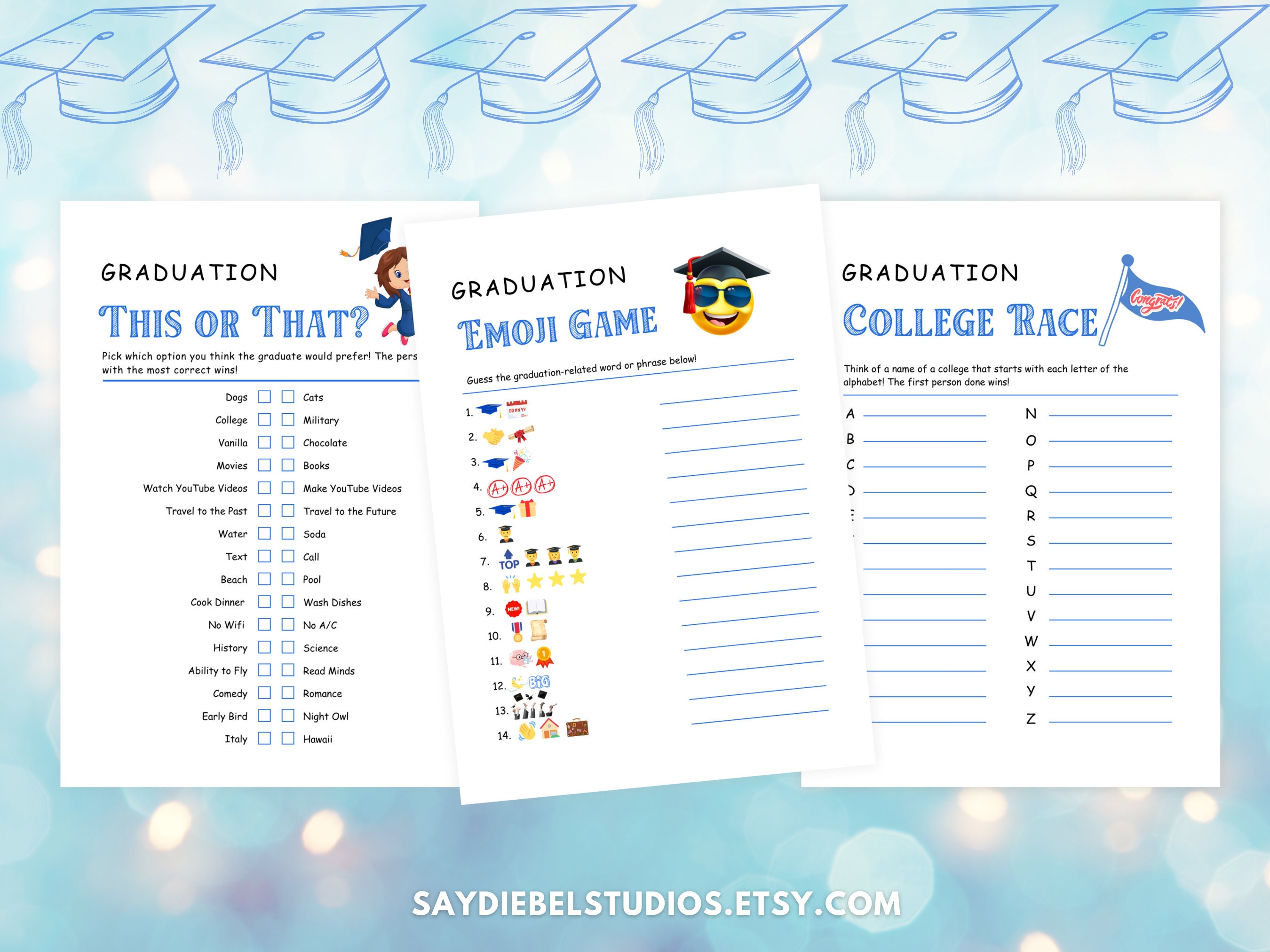 Graduation Party Games, Graduation Party Games Bundle, Printable ...