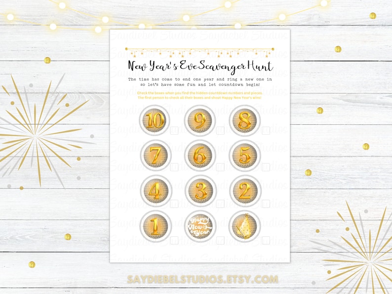 New Year's Eve Countdown Scavenger Hunt Game (digital Download) - Etsy