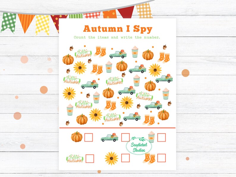 Autumn I Spy Game: Printable Fall Party Activity (2 PDF Files) - Etsy