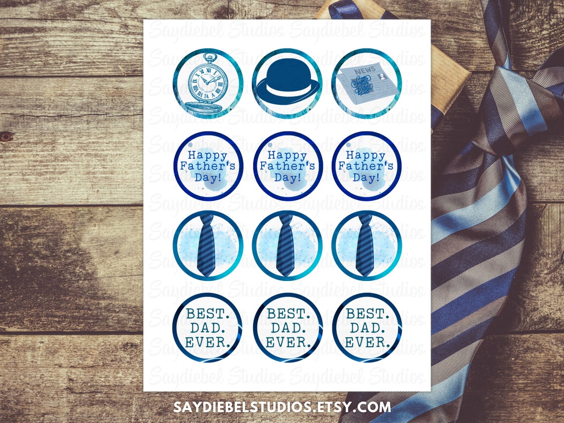 Father's Day Cupcake Toppers Printable DIY Father's Day Printable ...