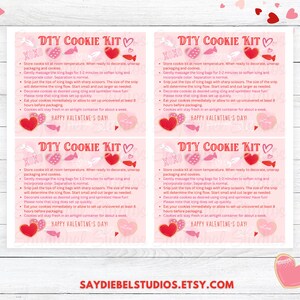 Valentine's DIY Cookie Kit Instruction Card Printable (PDF) - Etsy