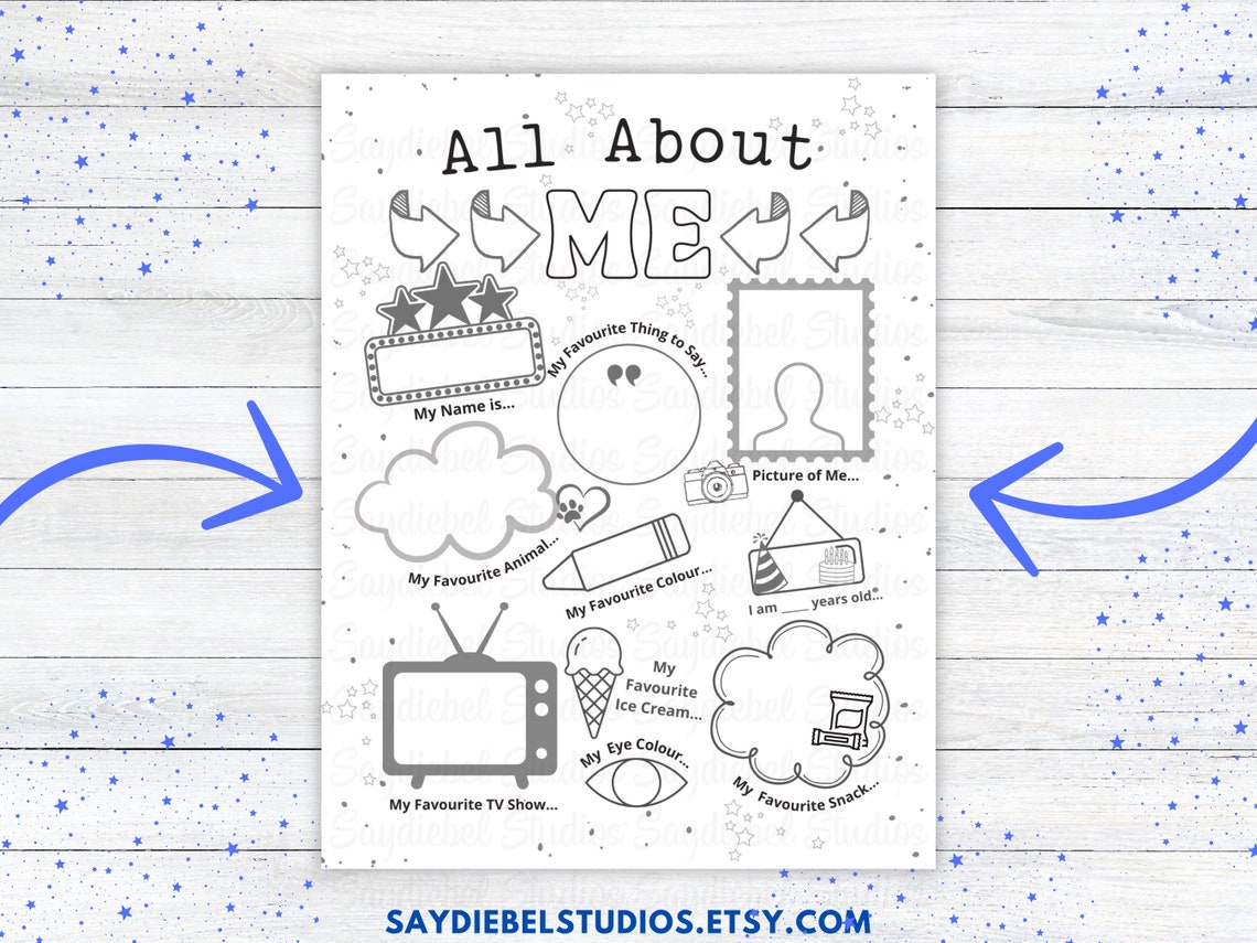All About Me Coloring Page: First Day of School Activity (PDF) - Etsy