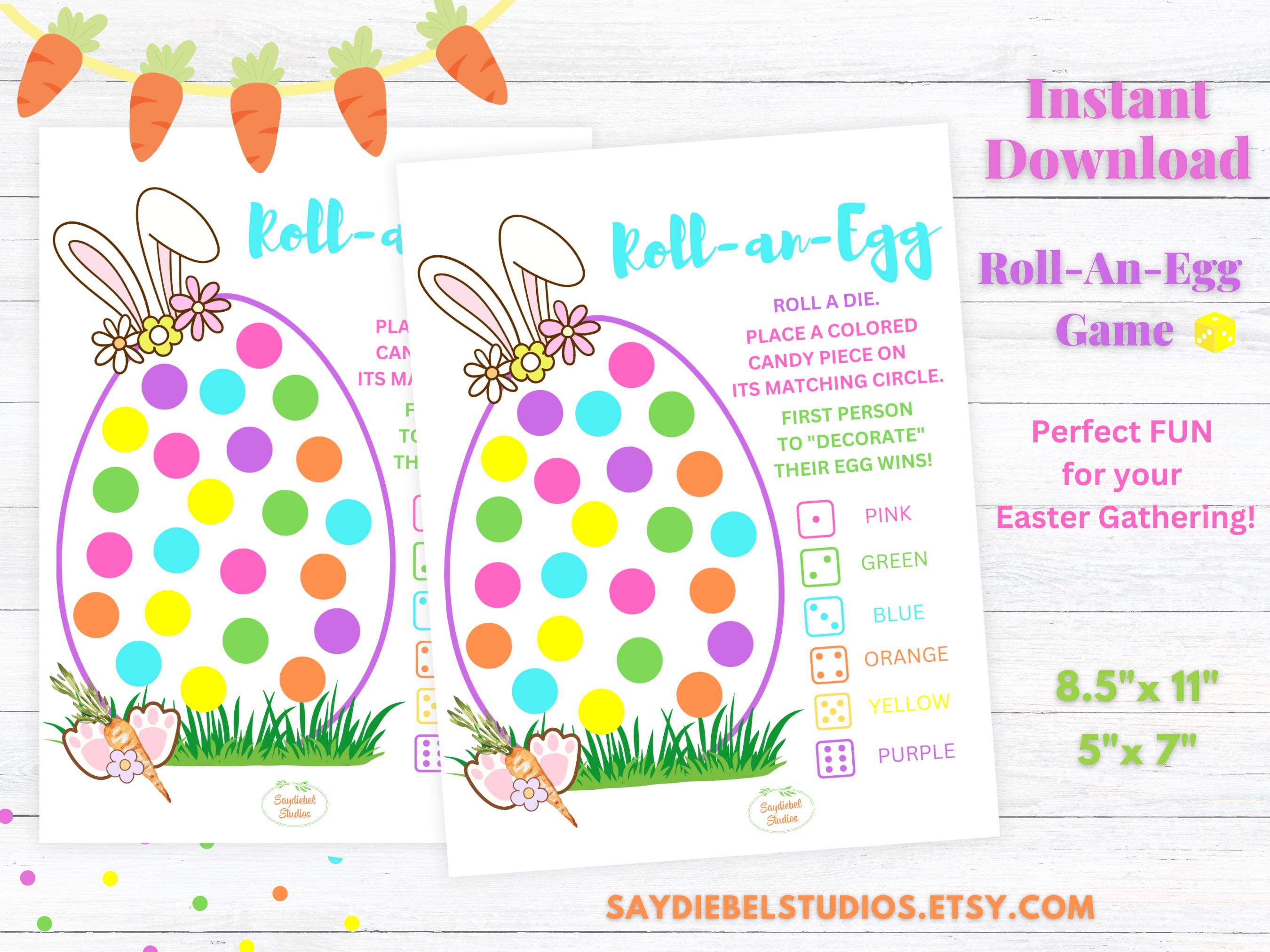 Easter Game, Roll an Egg Candy Dice Game, Easter Party Games, DIY ...