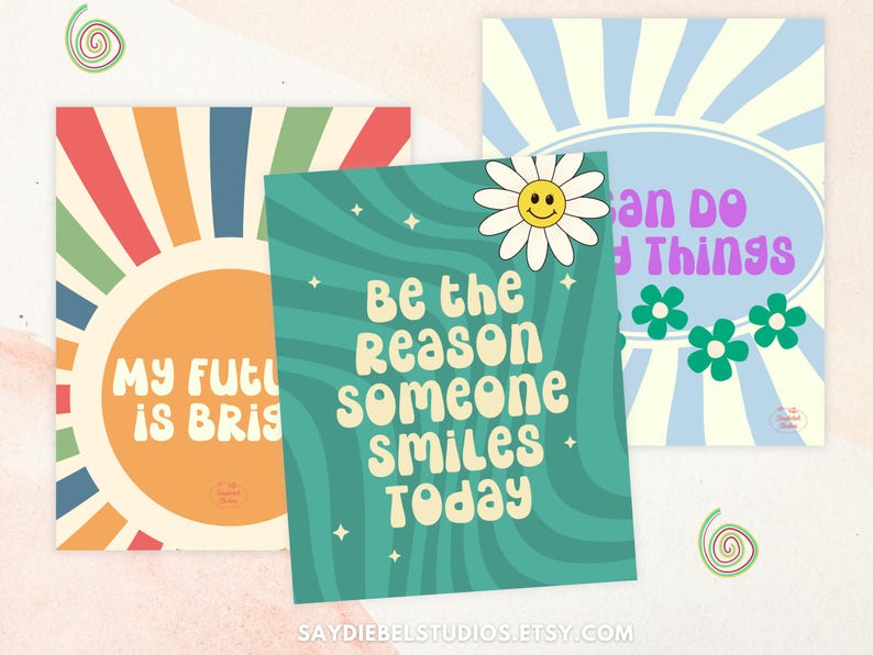 Retro Classroom Affirmation Posters: Growth Mindset Decor (digital ...