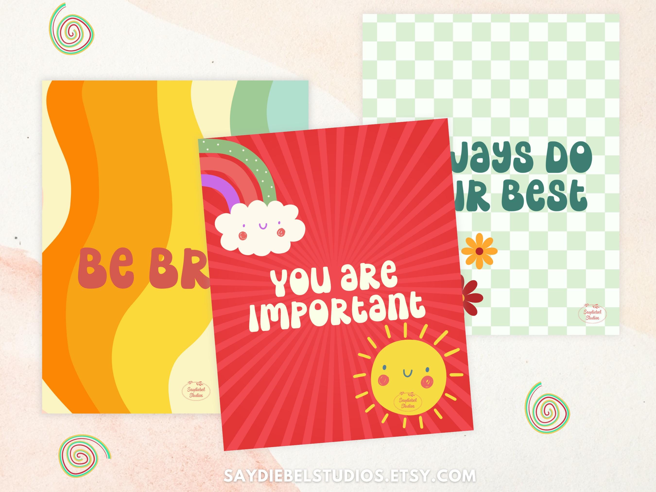 Retro Classroom Affirmation Posters: Growth Mindset Decor (digital ...