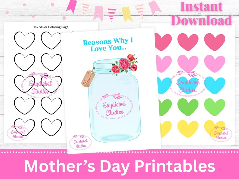 Mother's Day Gratitude Jar: Keepsake Craft Activity (2 PDF) - Etsy