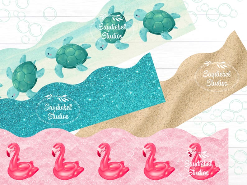 Beach Bulletin Board Border: 12 Designs (digital Download) - Etsy