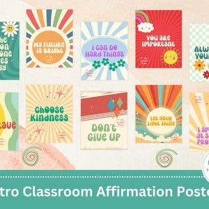 Retro Classroom Affirmation Posters: Growth Mindset Decor (digital ...