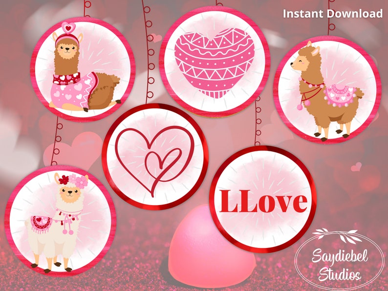 Valentine's Day Printable Bundle, Valentine's Llama Llove Bundle ...