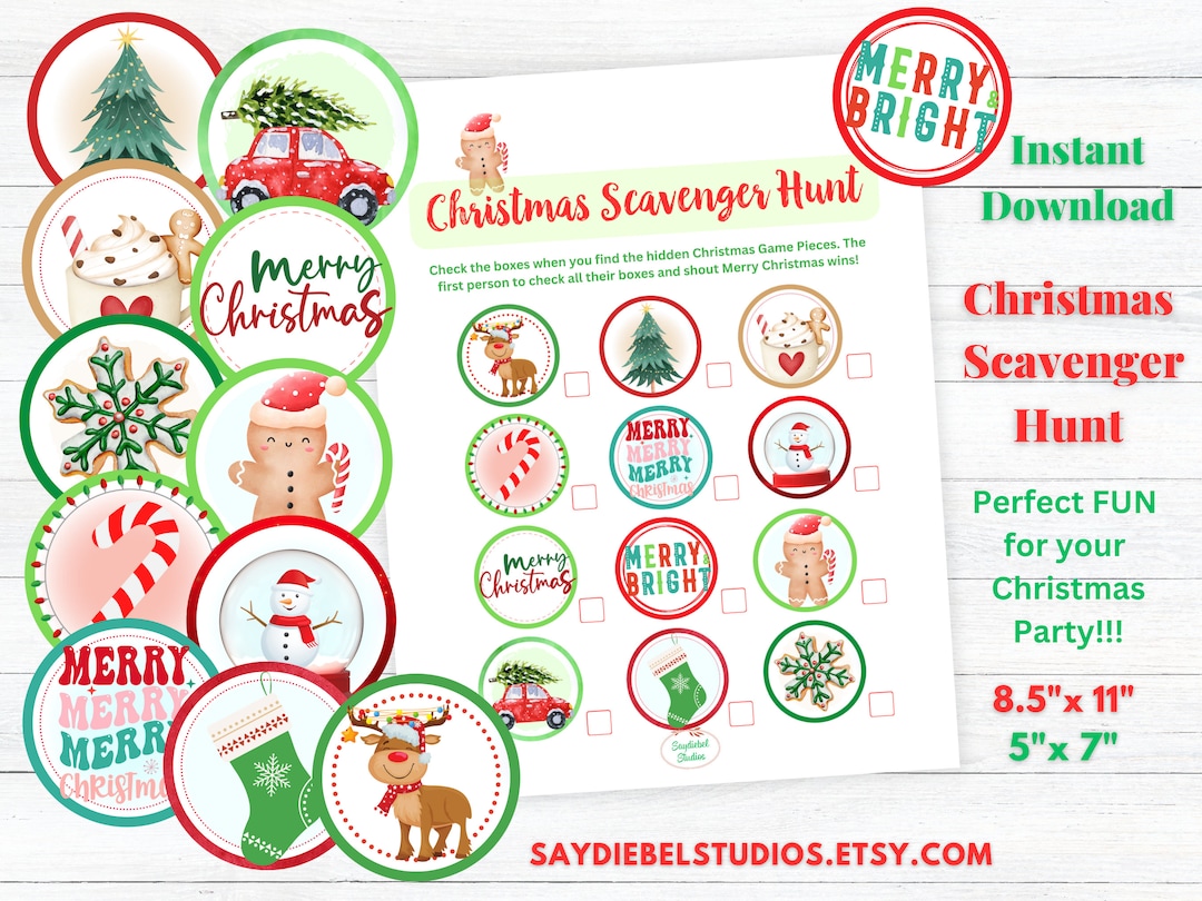 Christmas Scavenger Hunt, Christmas Party Game, Christmas Classroom ...
