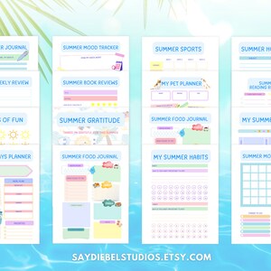 Printable SUMMER Planner Bundle, Kids Summer Bucket List, Summer Chore ...
