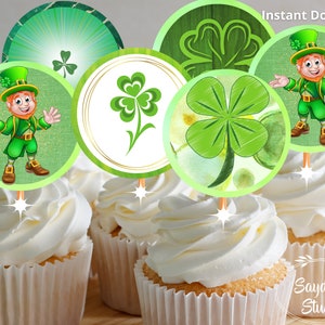 St Patrick's Day Cupcake Toppers Printable, DIY St. Patrick's Day Party ...