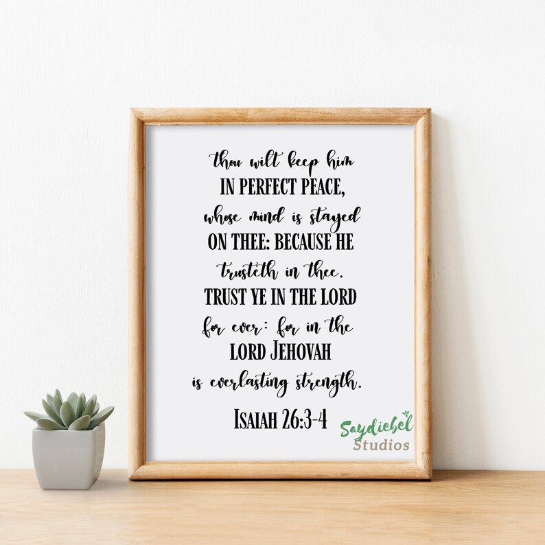 Perfect Peace Printable/printable Wall Art/inspirational Bible Verse ...
