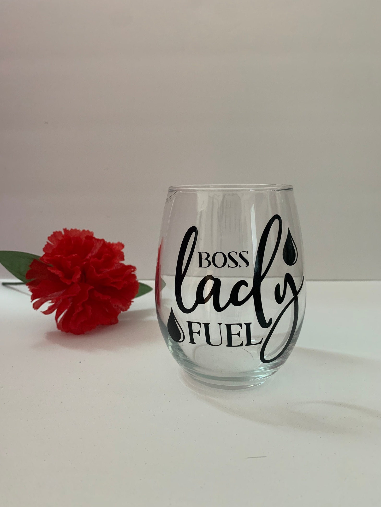 Wine Glass Boss Lady Fuel Wine Glass Funny Gift Custom Wine - Etsy