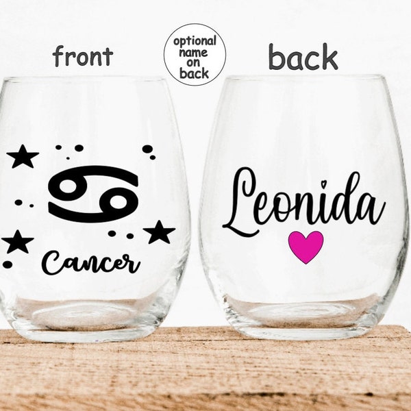 Cancer Wine Glass - Etsy
